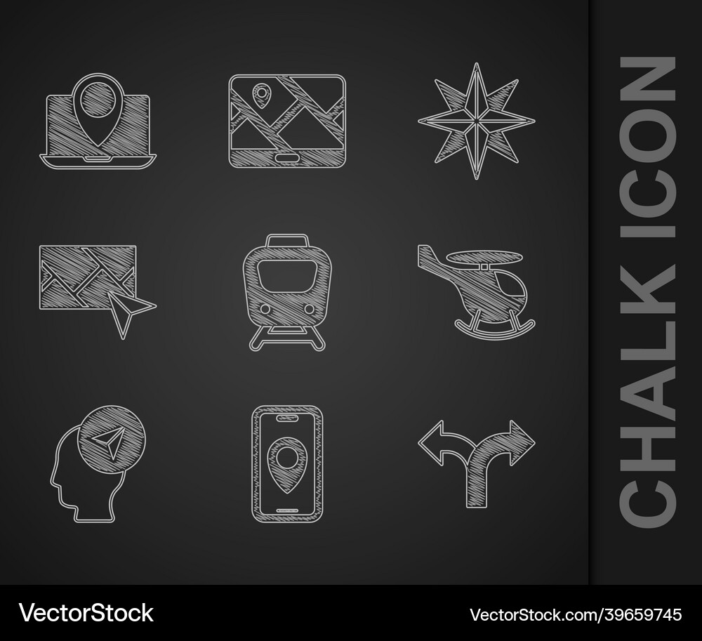 Set train city map navigation road traffic sign Vector Image