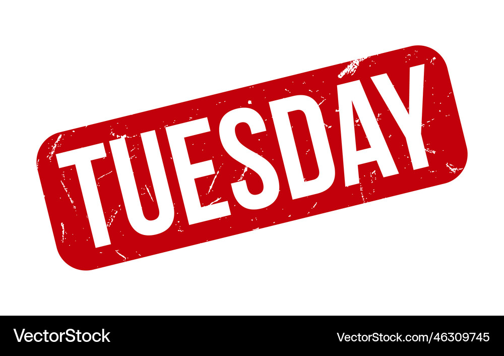 Tuesday rubber grunge stamp seal Royalty Free Vector Image