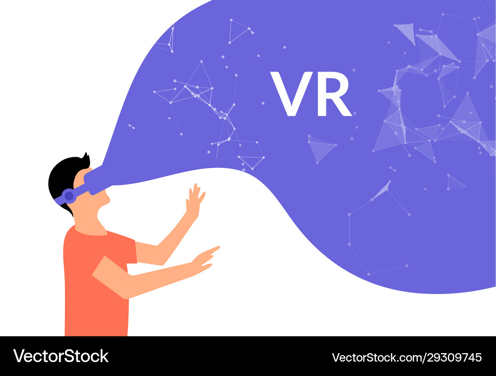 Vr reality virtual Royalty Free Vector Image - VectorStock
