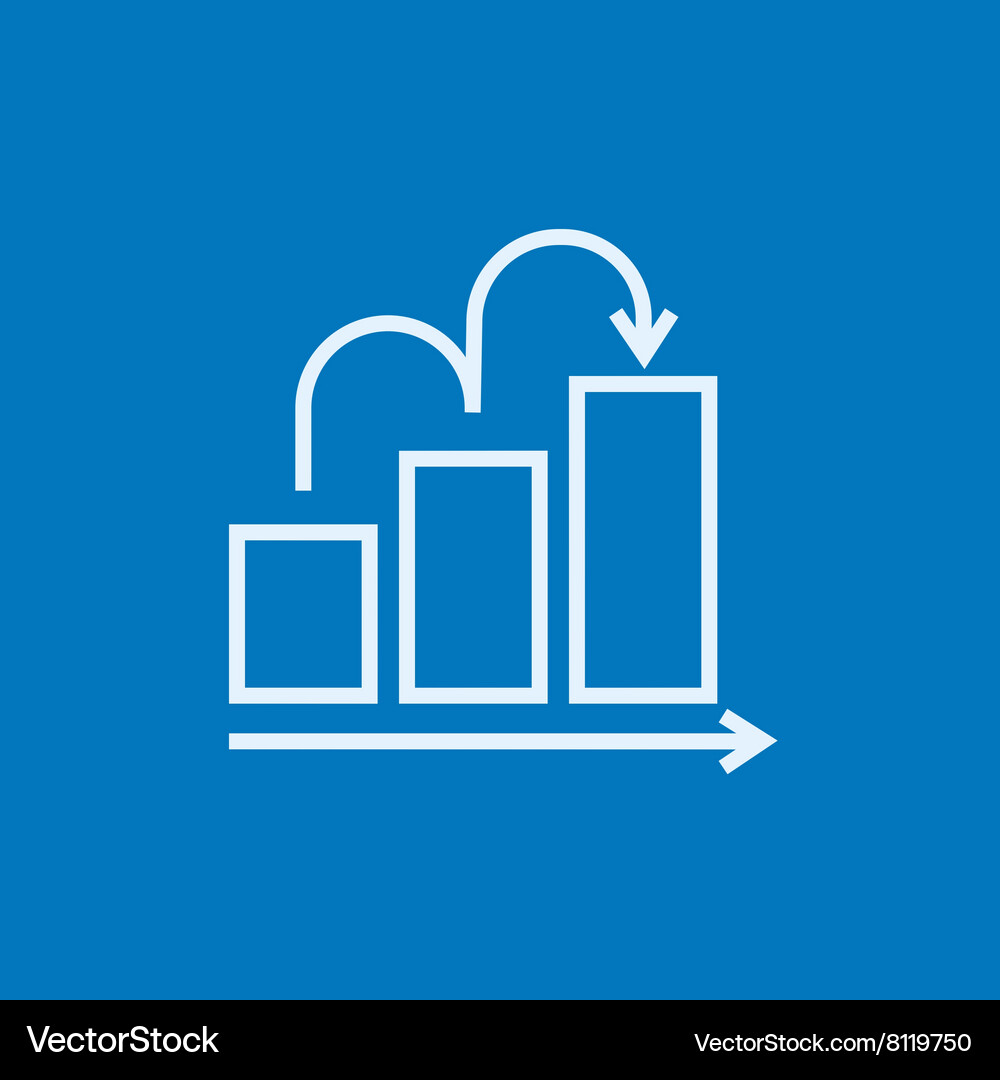 Bar chart upward line icon Royalty Free Vector Image
