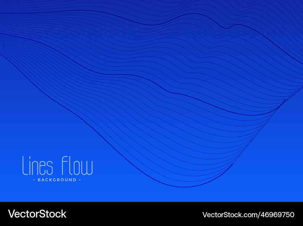 Blue abstract flowing lines background Royalty Free Vector