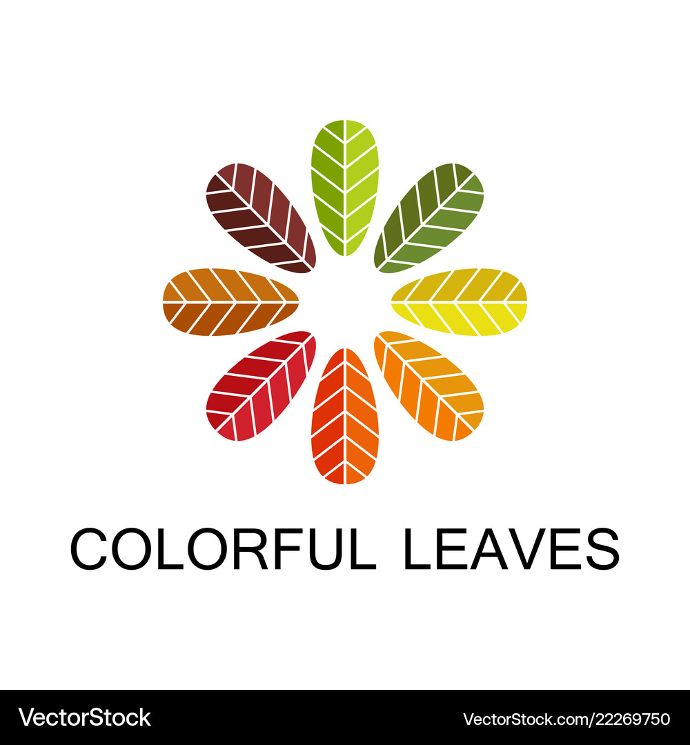 Colorful leaves logo Royalty Free Vector Image
