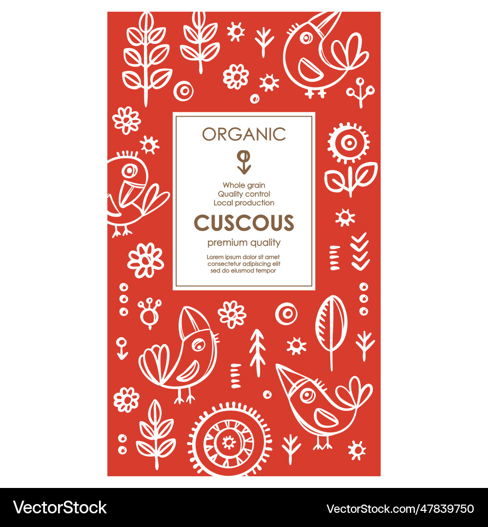 Couscous packaging abstract nature modern Vector Image