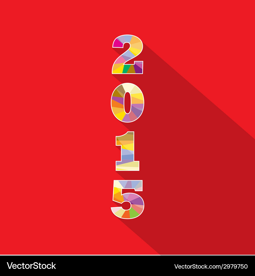 Creative happy new year 2015 text design Vector Image
