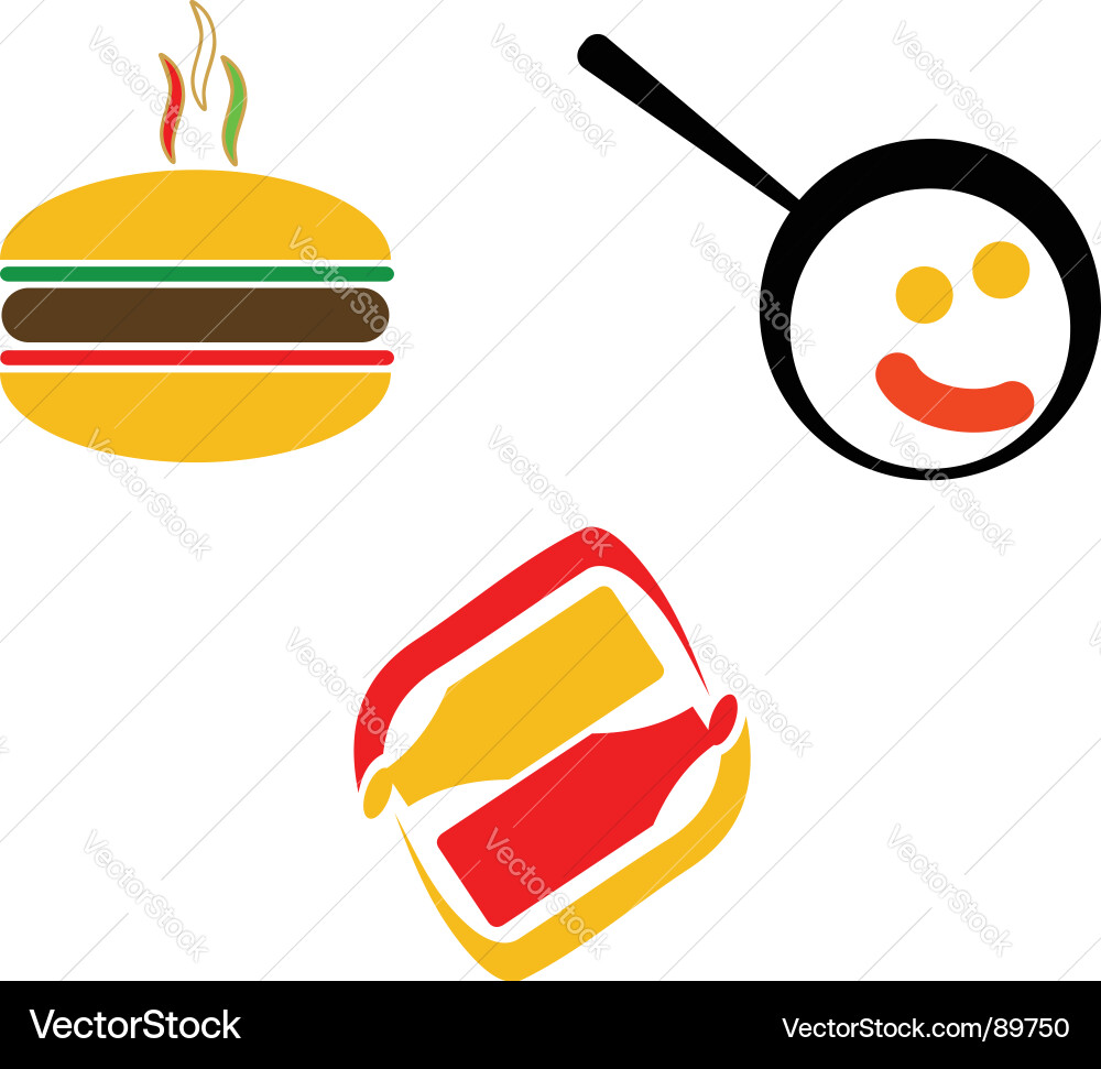 Fast food symbols Royalty Free Vector Image - VectorStock