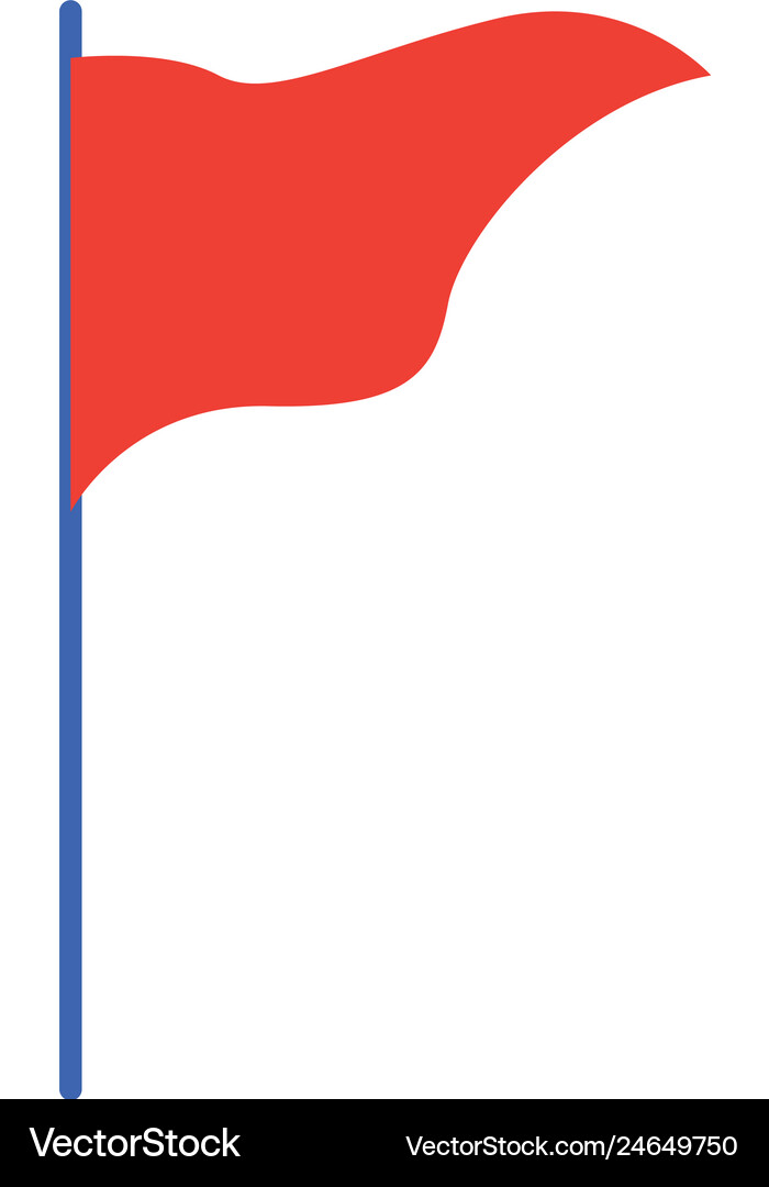 Flag marker in stick isolated icon Royalty Free Vector Image