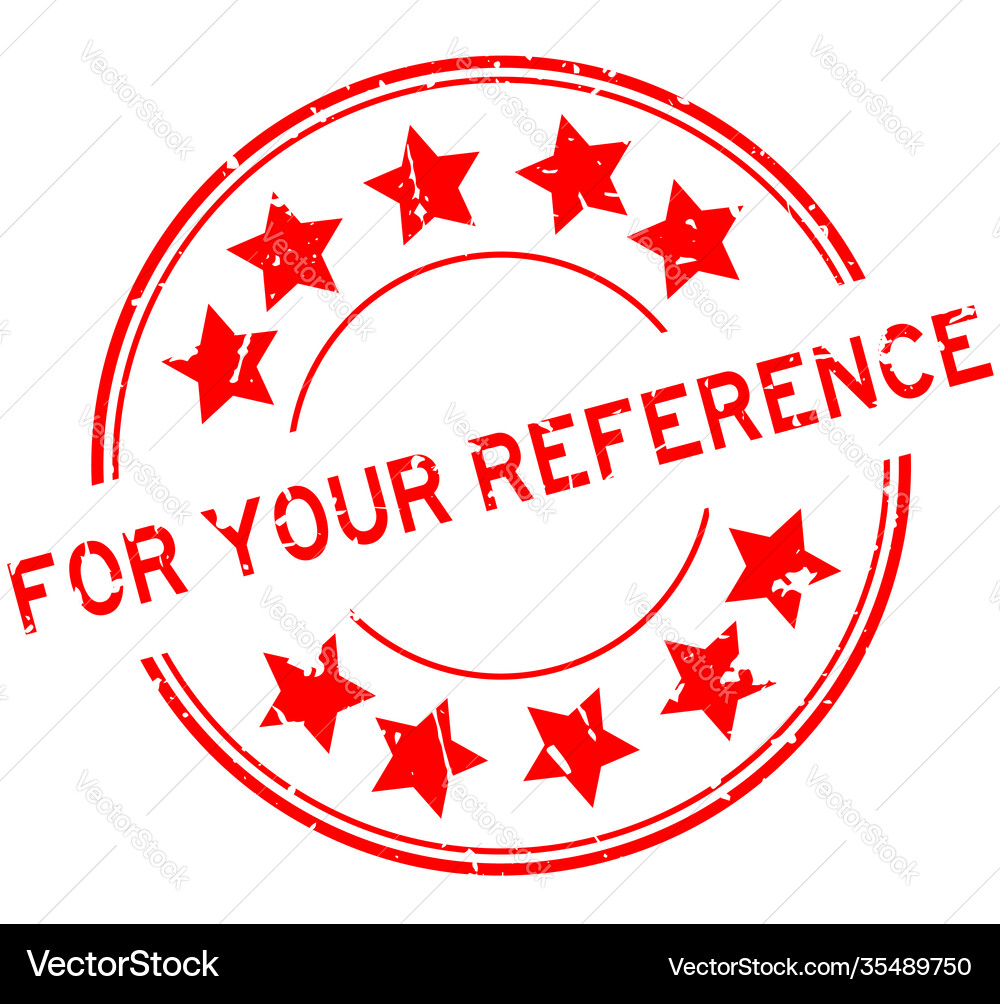 Grunge red for your reference word with star icon Vector Image