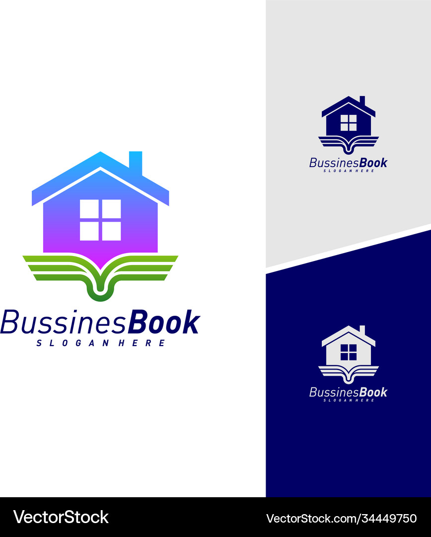 Home book logo design template Royalty Free Vector Image