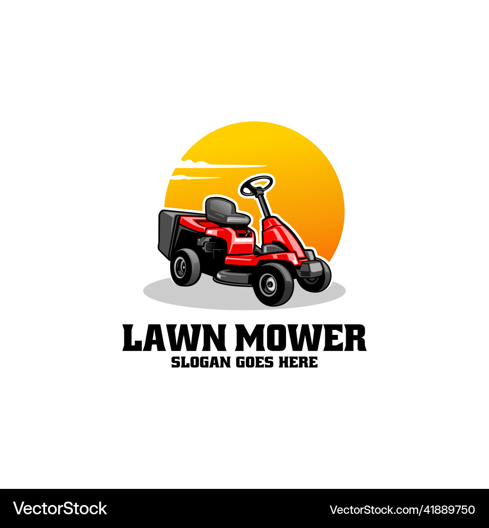 Lawn mower isolated logo Royalty Free Vector Image