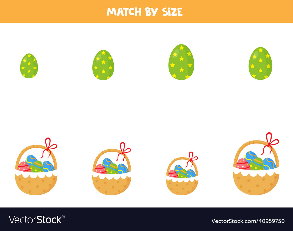 Matching game for preschool kids match easter egg Vector Image