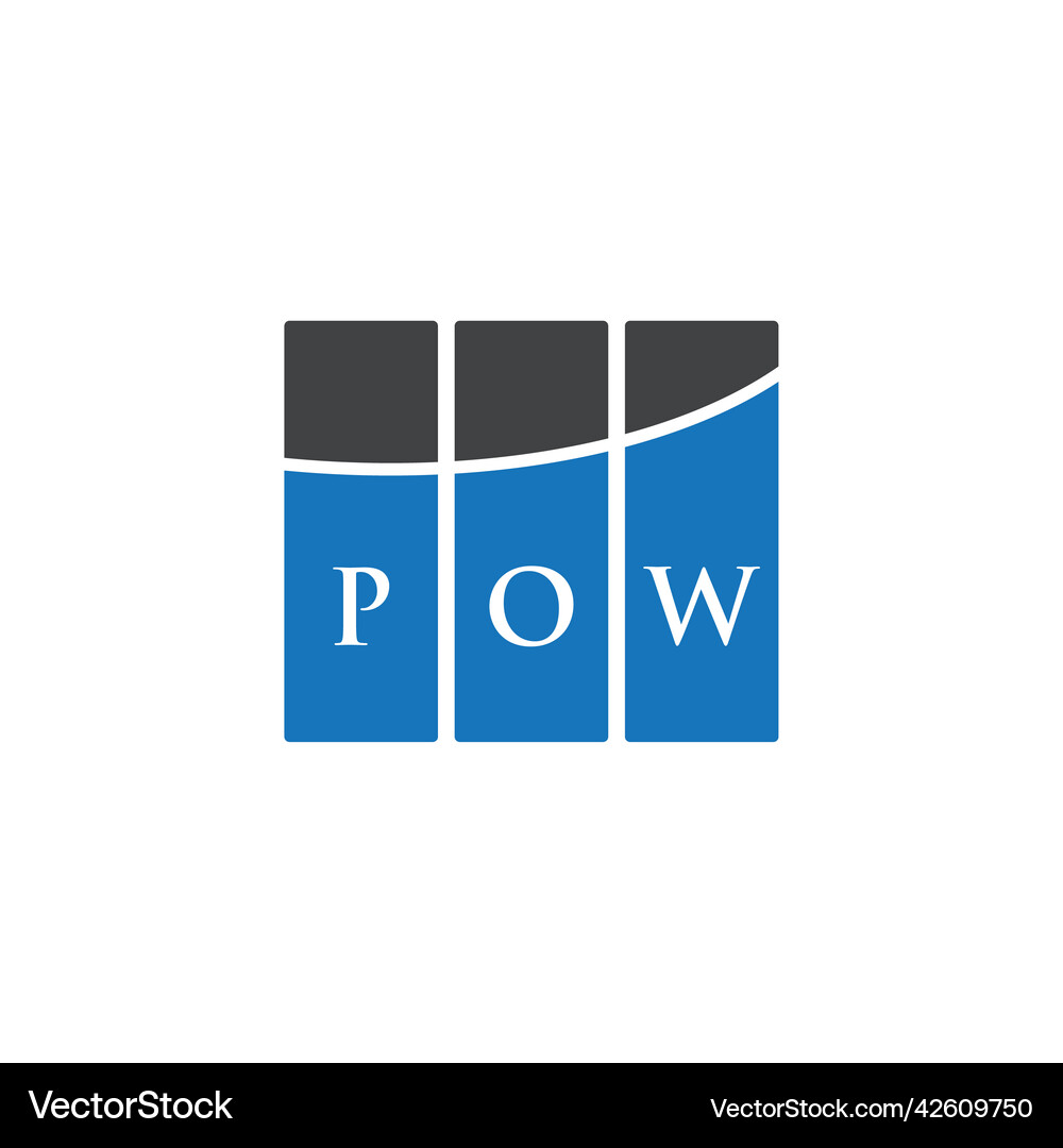 Pow letter logo design on white background Vector Image