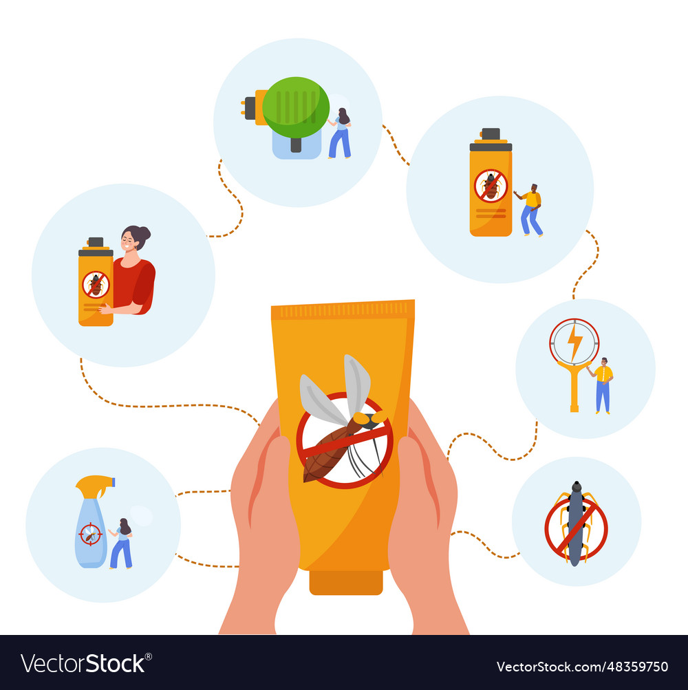 Repellent types flat background Royalty Free Vector Image