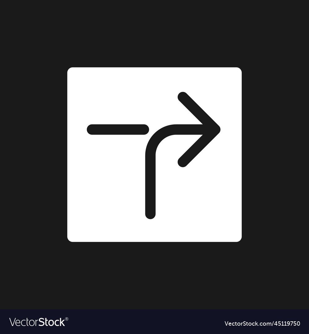 Right horizontal alignment sign dark mode glyph Vector Image