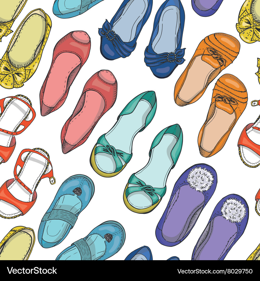 Seamless pattern with female shoes Royalty Free Vector Image