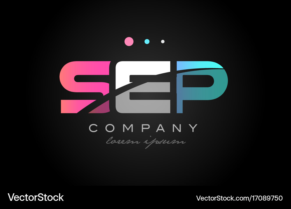 Sep s e p three letter logo icon design Royalty Free Vector