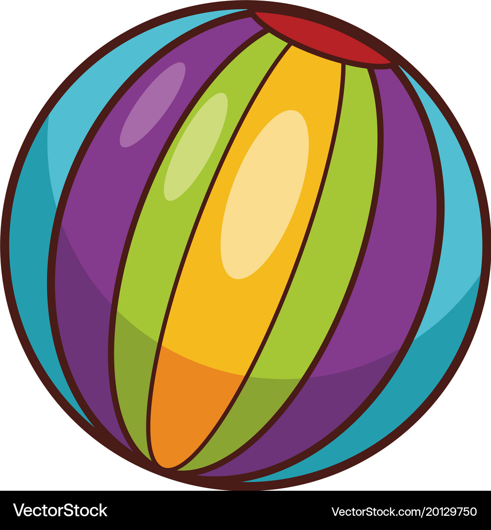Striped ball toy Royalty Free Vector Image - VectorStock