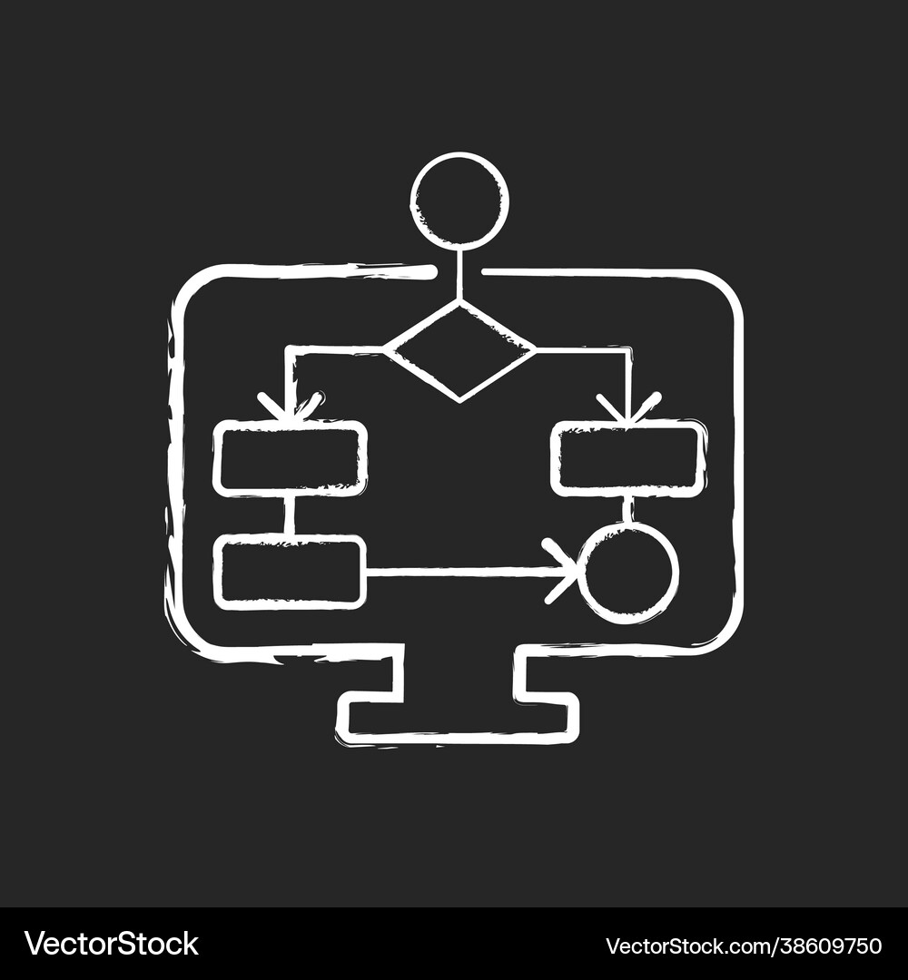 Task schemes chalk white icon on dark background Vector Image