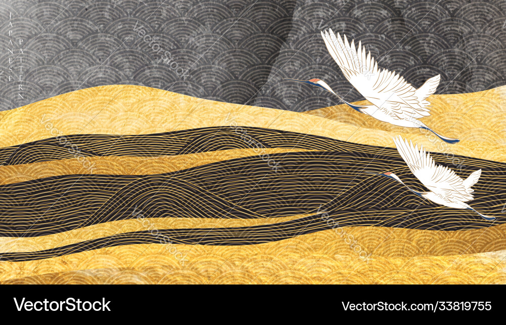 Art landscape background with gold texture Vector Image