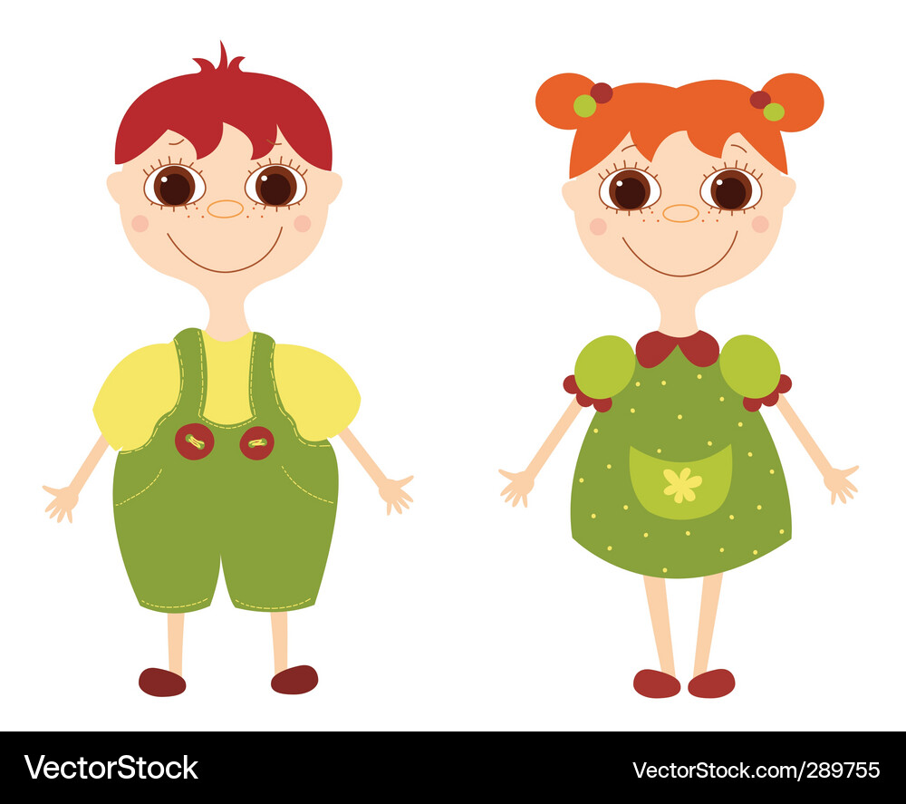 Boy and girl Royalty Free Vector Image - VectorStock