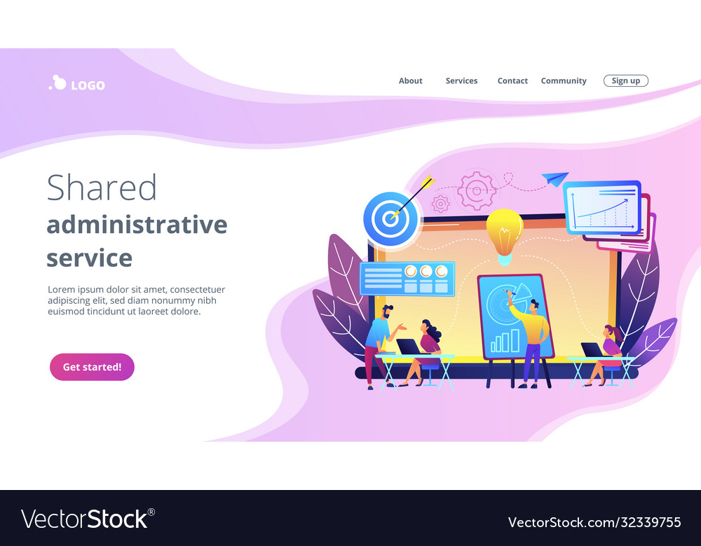 Business incubator concept landing page Royalty Free Vector