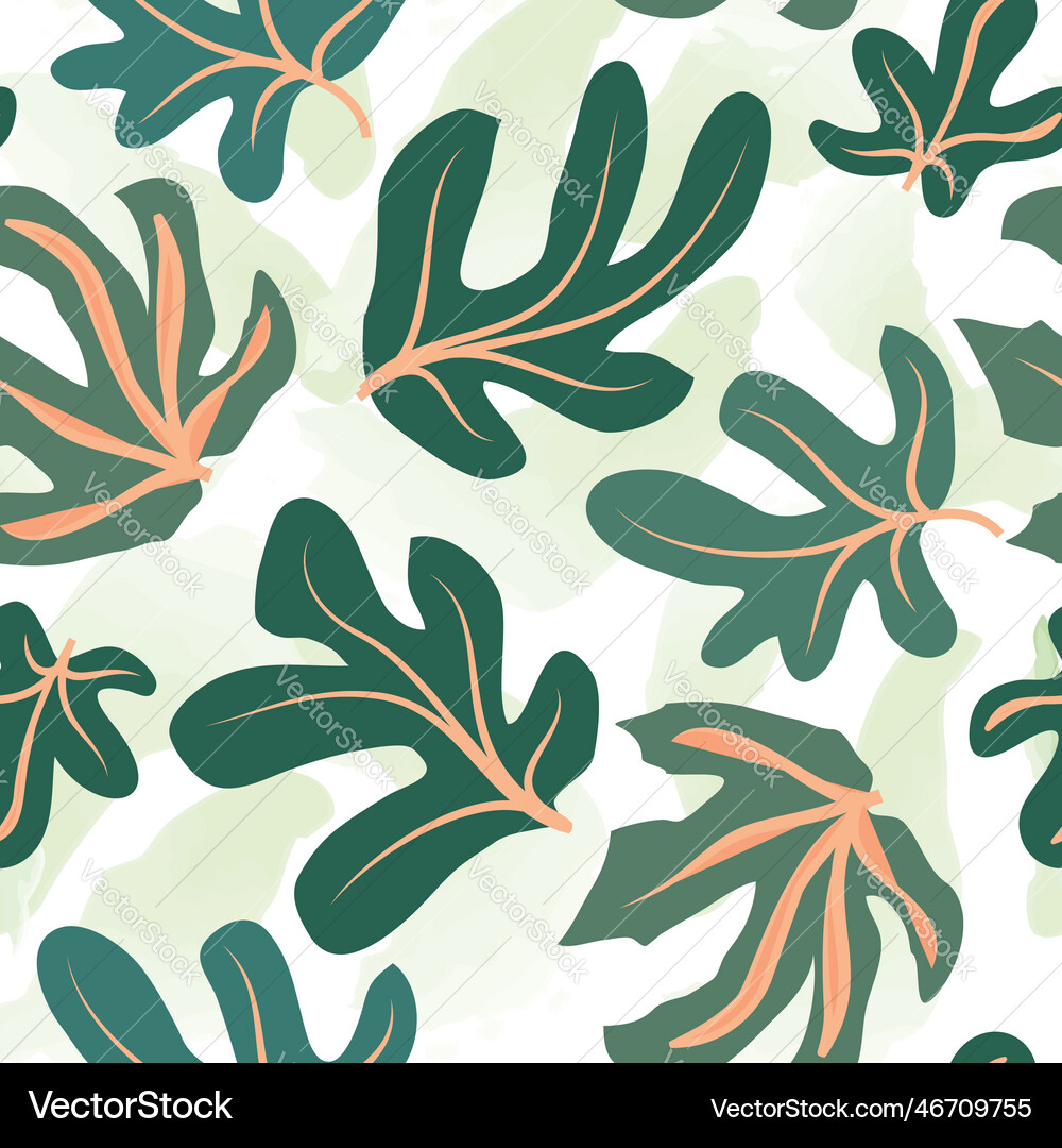 Floral seamless pattern branch with leaves Vector Image