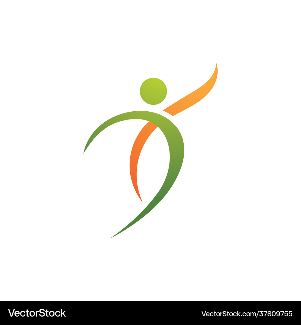 Fun people character logo sign Royalty Free Vector Image