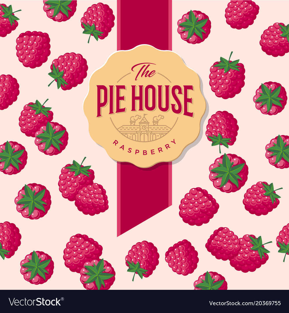 Packaging raspberry pie Royalty Free Vector Image