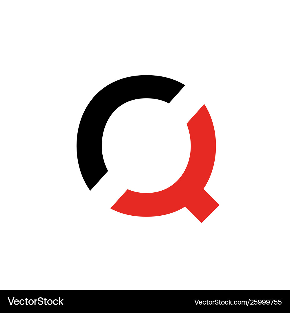 Q letter geometric logo Royalty Free Vector Image