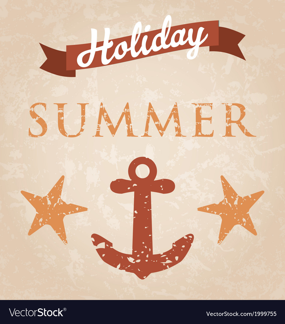 Retro summer holiday poster Royalty Free Vector Image Retro summer holiday poster Royalty Free Vector Image