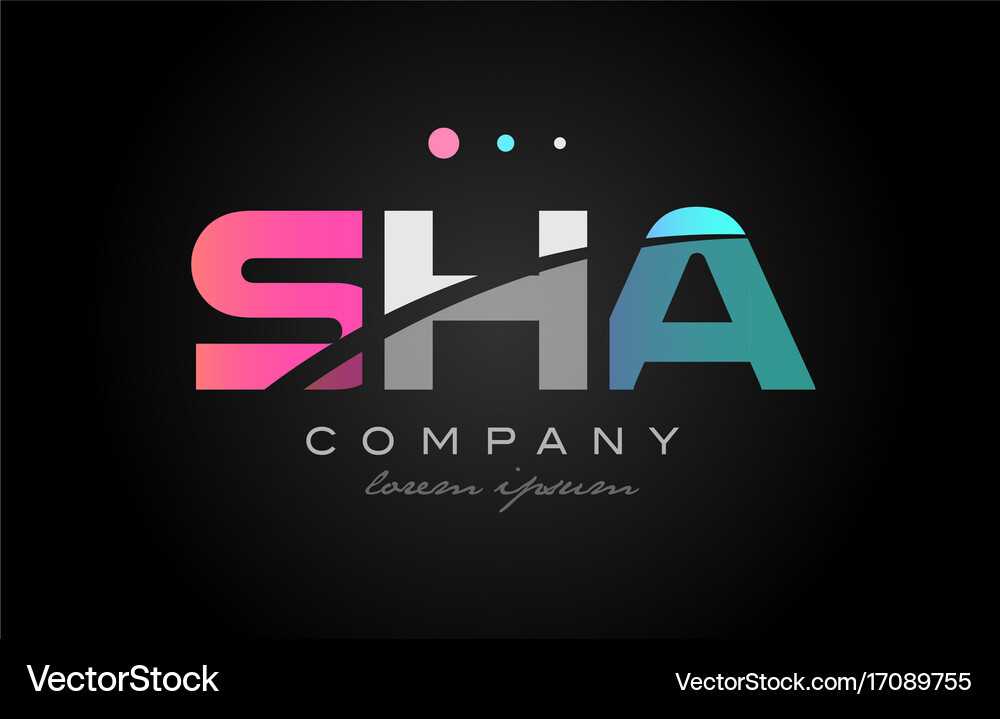 Sha s h a three letter logo icon design Royalty Free Vector