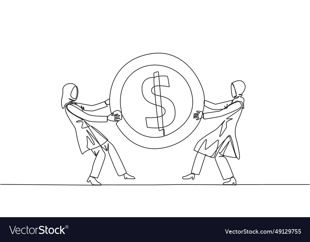 Single continuous line drawing two angry arabian Vector Image Single continuous line drawing two angry arabian Vector Image