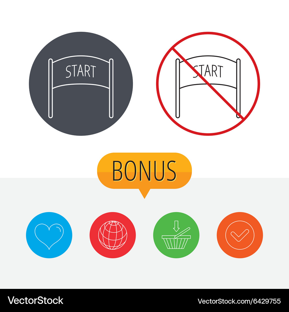 Start banner icon marathon checkpoint sign Vector Image