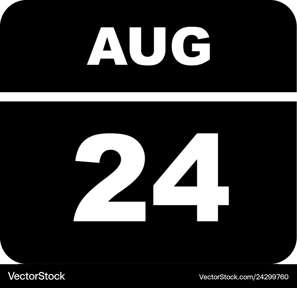 August 24th date on a single day calendar Vector Image