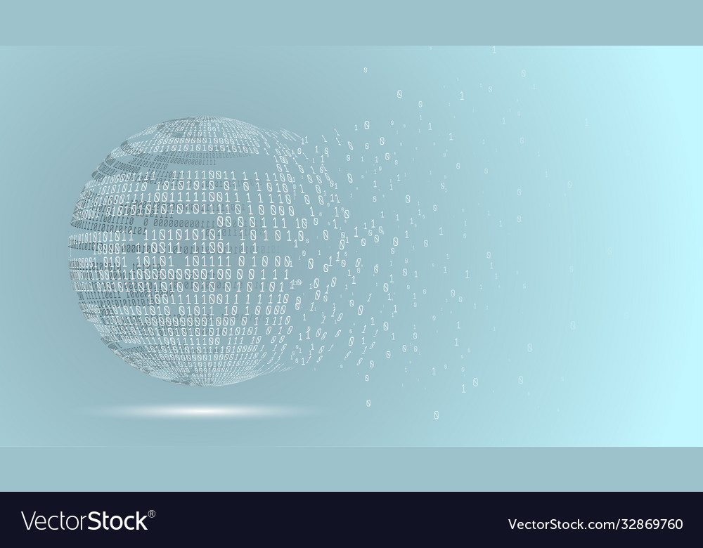 Binary code globe technology planet big data Vector Image Binary code globe technology planet big data Vector Image