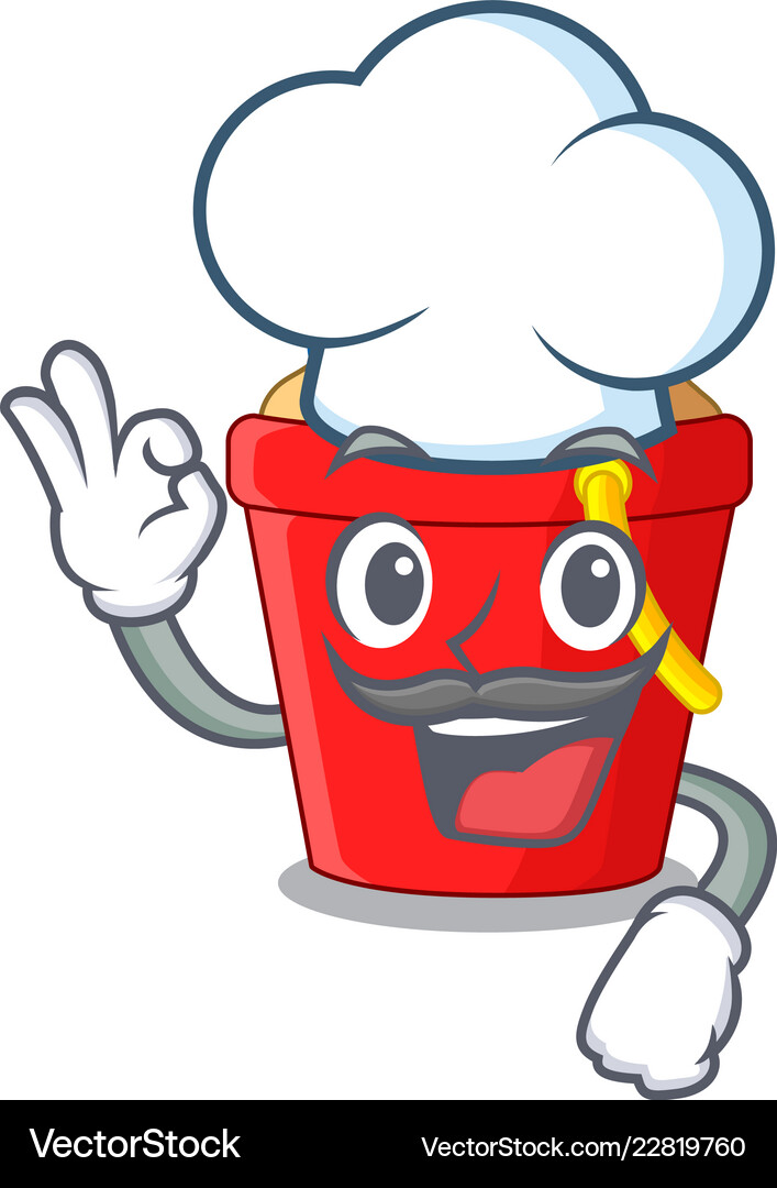 Chef beach bucket shape the fun character Vector Image