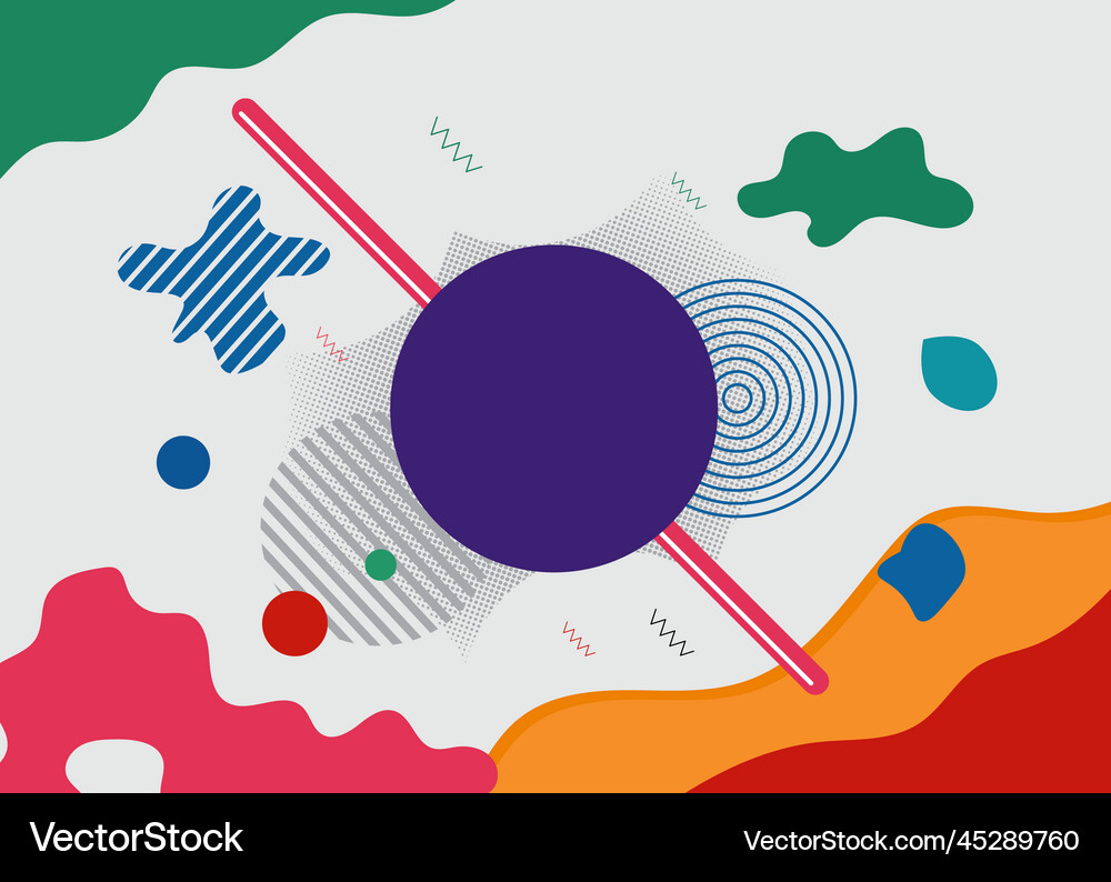 Colorful organic geometric shapes element Vector Image