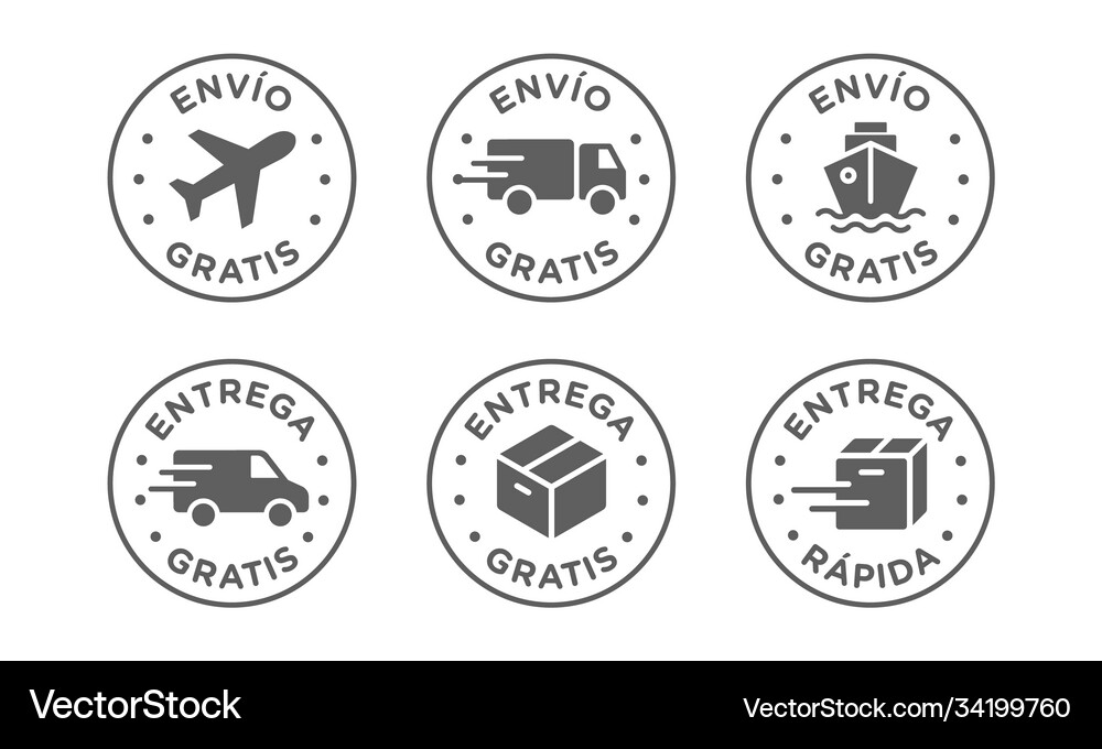 Conjunto de icons envio entrega gratis Royalty Free Vector