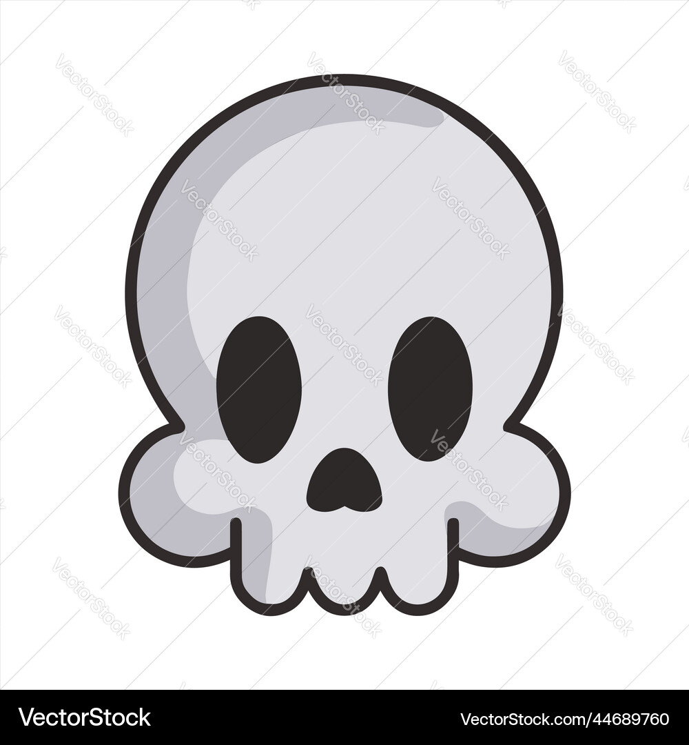 Fun cartoon skull logo icon Royalty Free Vector Image