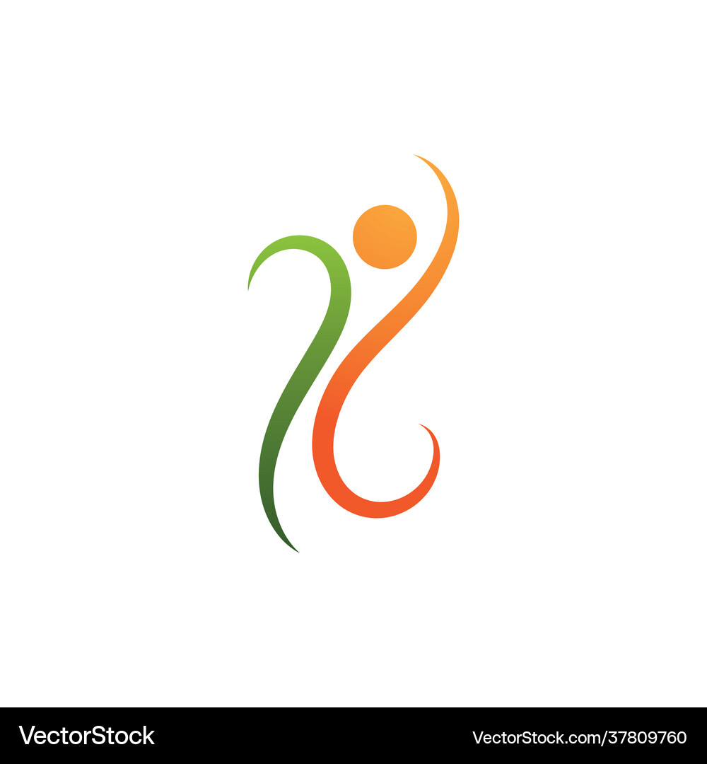 Fun people character logo sign Royalty Free Vector Image