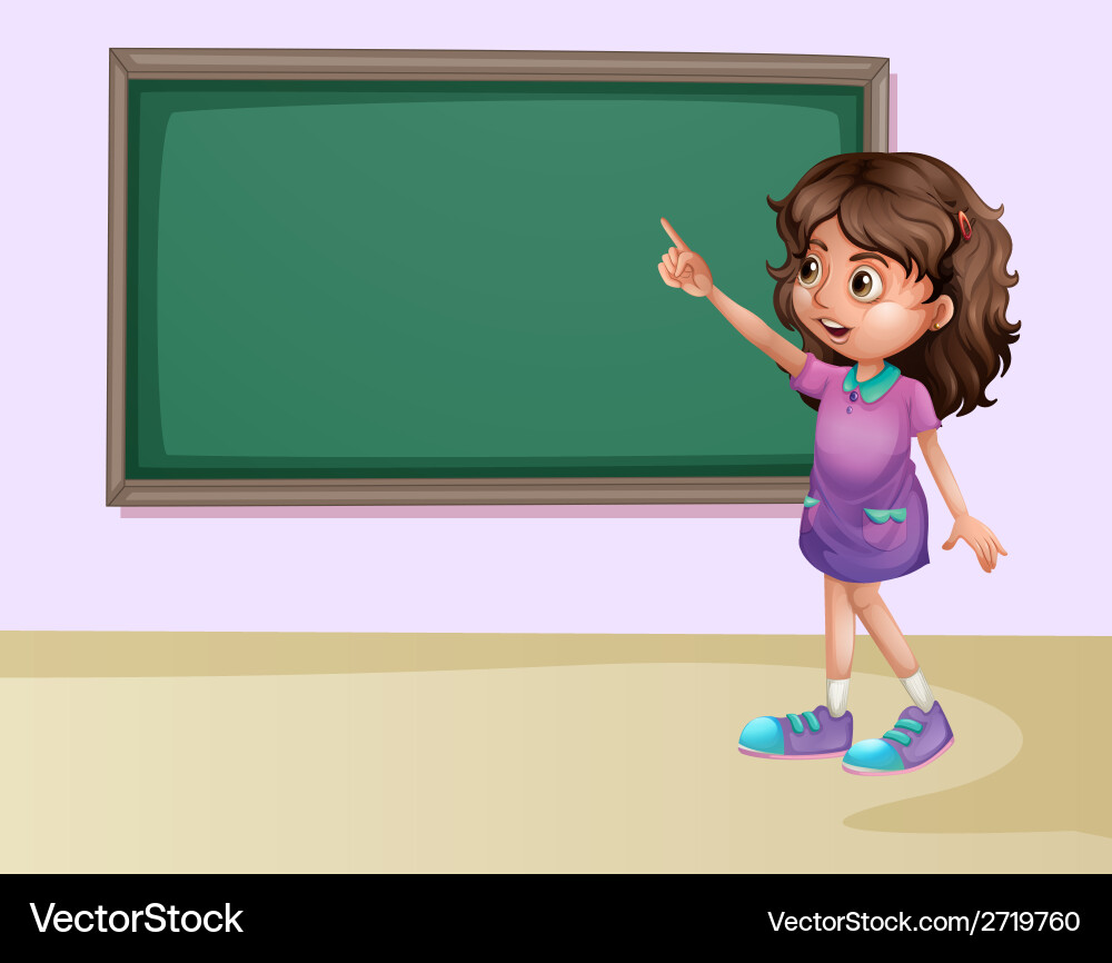 Girl in classroom Royalty Free Vector Image - VectorStock