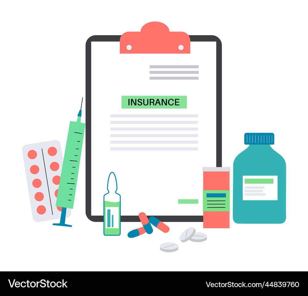 Health insurance form Royalty Free Vector Image