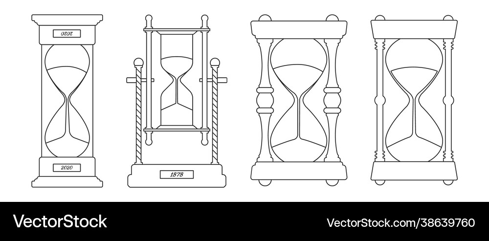 Hourglass outline set icon Royalty Free Vector Image