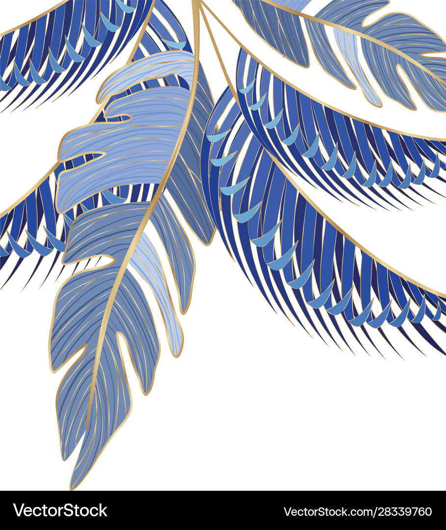 Isolated tropical blue leaves design Royalty Free Vector