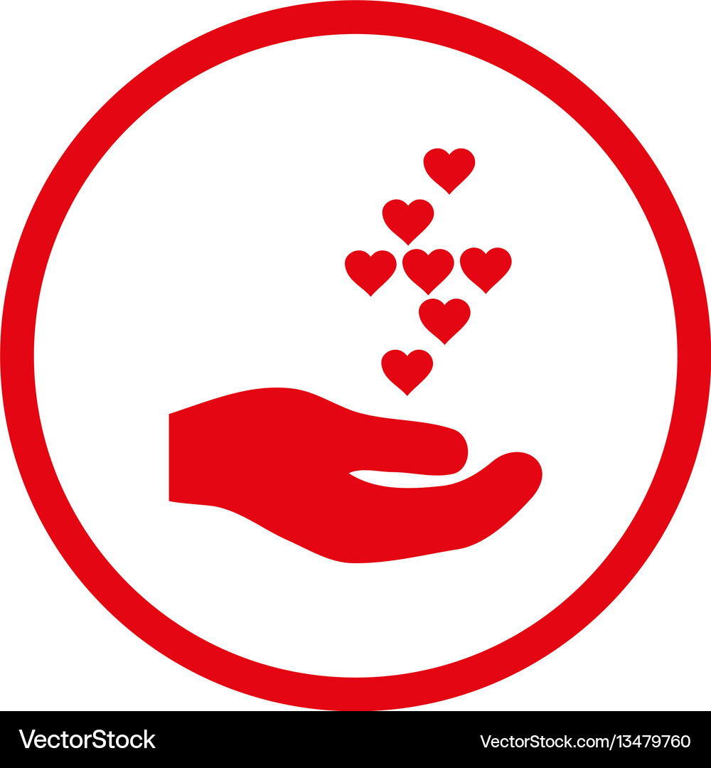 Love hearts offer hand rounded icon Royalty Free Vector