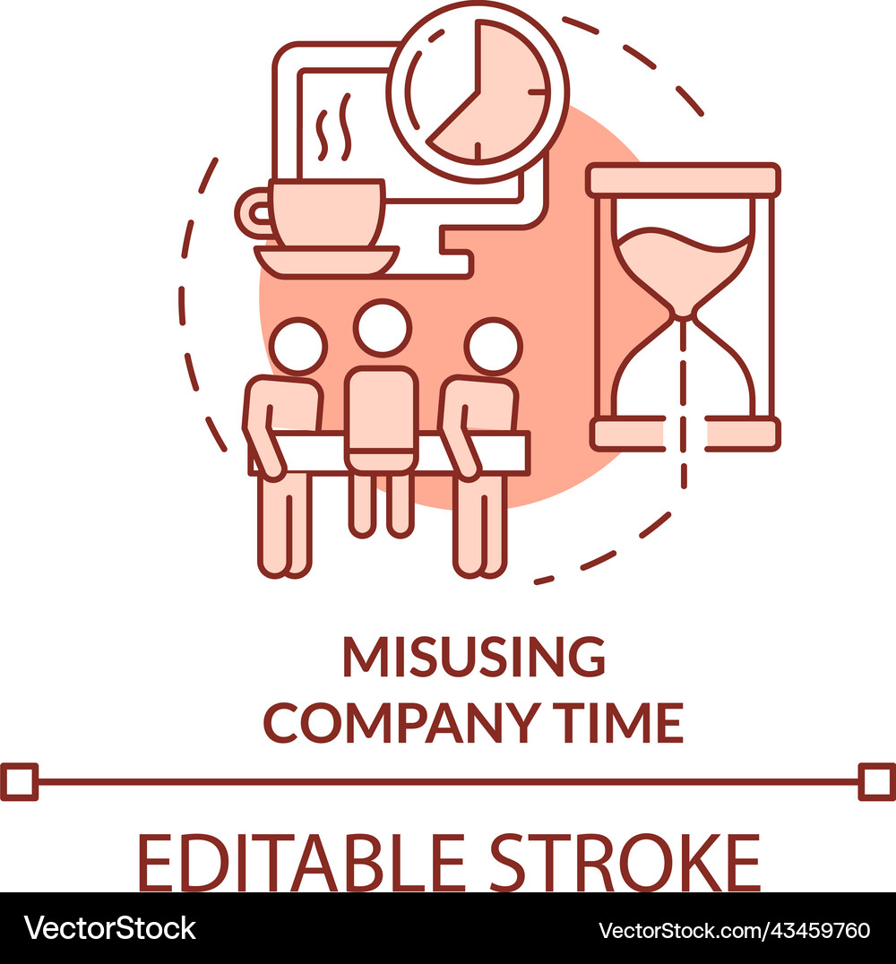 Misusing company time terracotta concept icon Vector Image