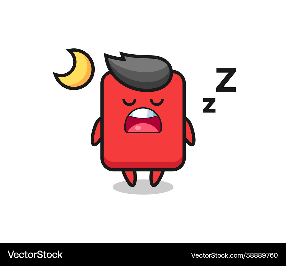 Red card character sleeping at night Royalty Free Vector