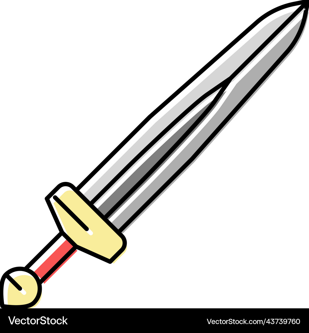 Sword viking color icon Royalty Free Vector Image