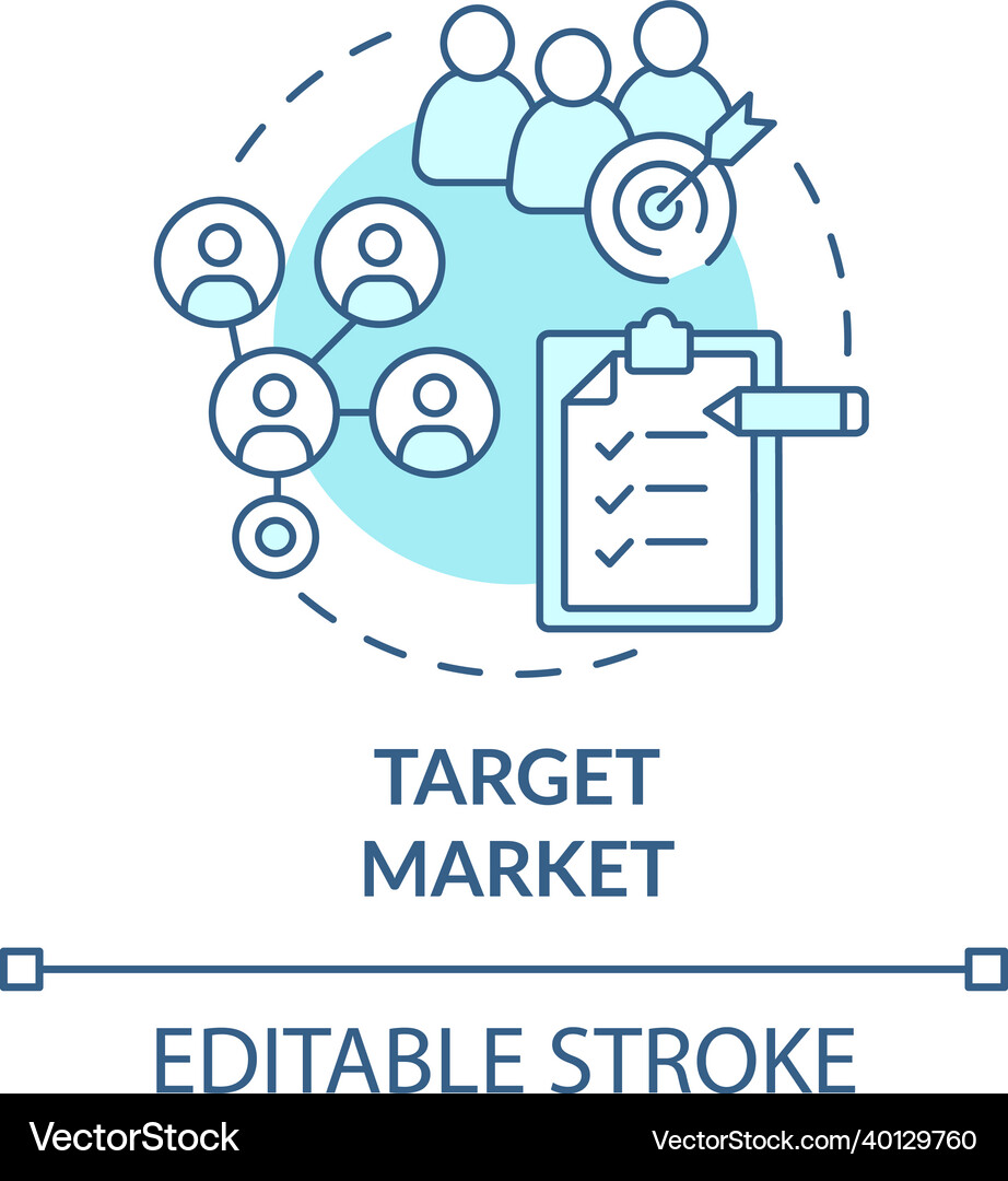 Target market blue concept icon Royalty Free Vector Image