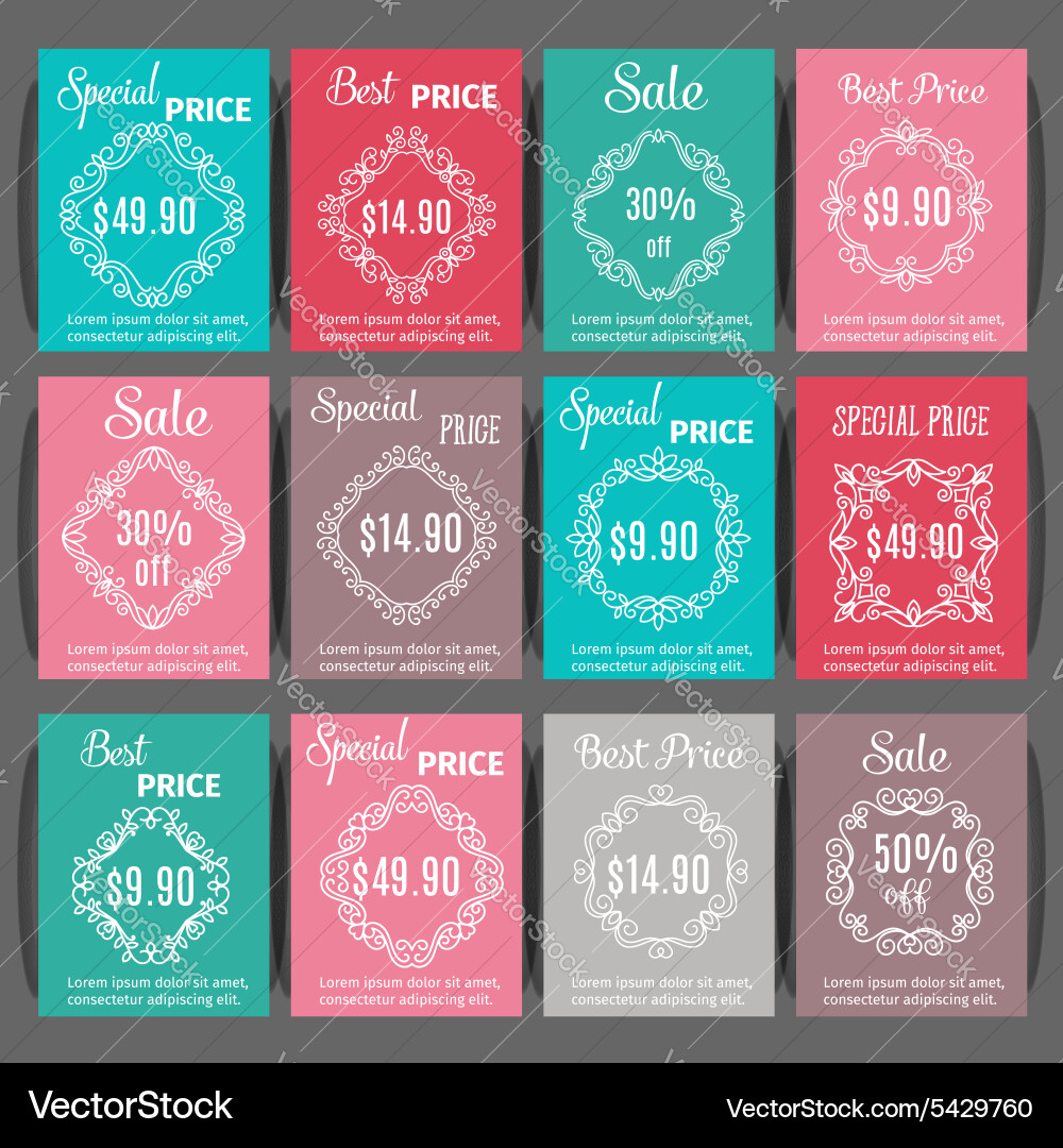 Templates sales ornate frame Royalty Free Vector Image
