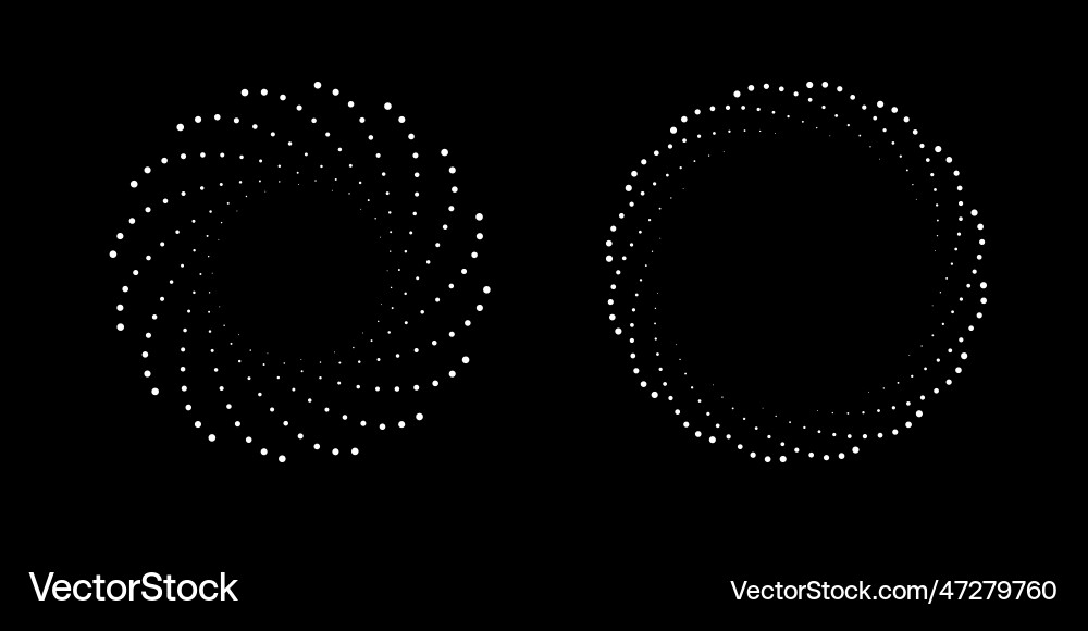 White halftone circular dotted frames set Vector Image